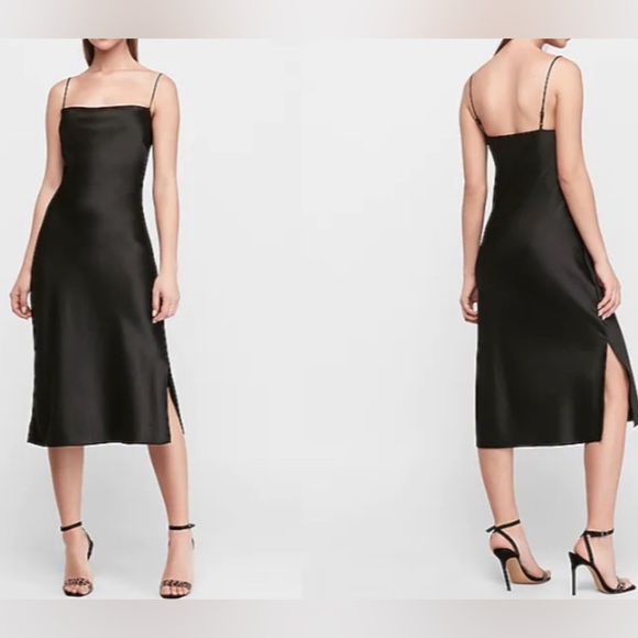 Express | Dresses | Express Satin Cowl Neck Midi Dress Nwt Small | Poshmark